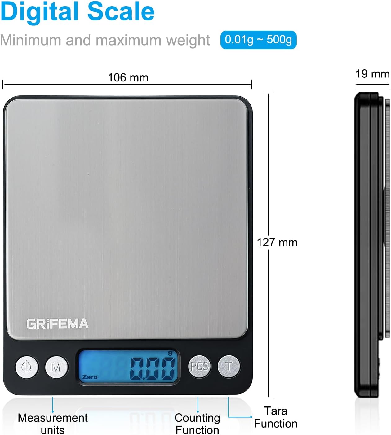 116957 - GRIFEMA - Peshore Dixhitale për Kuzhinë, Platformë nga Çeliku ...