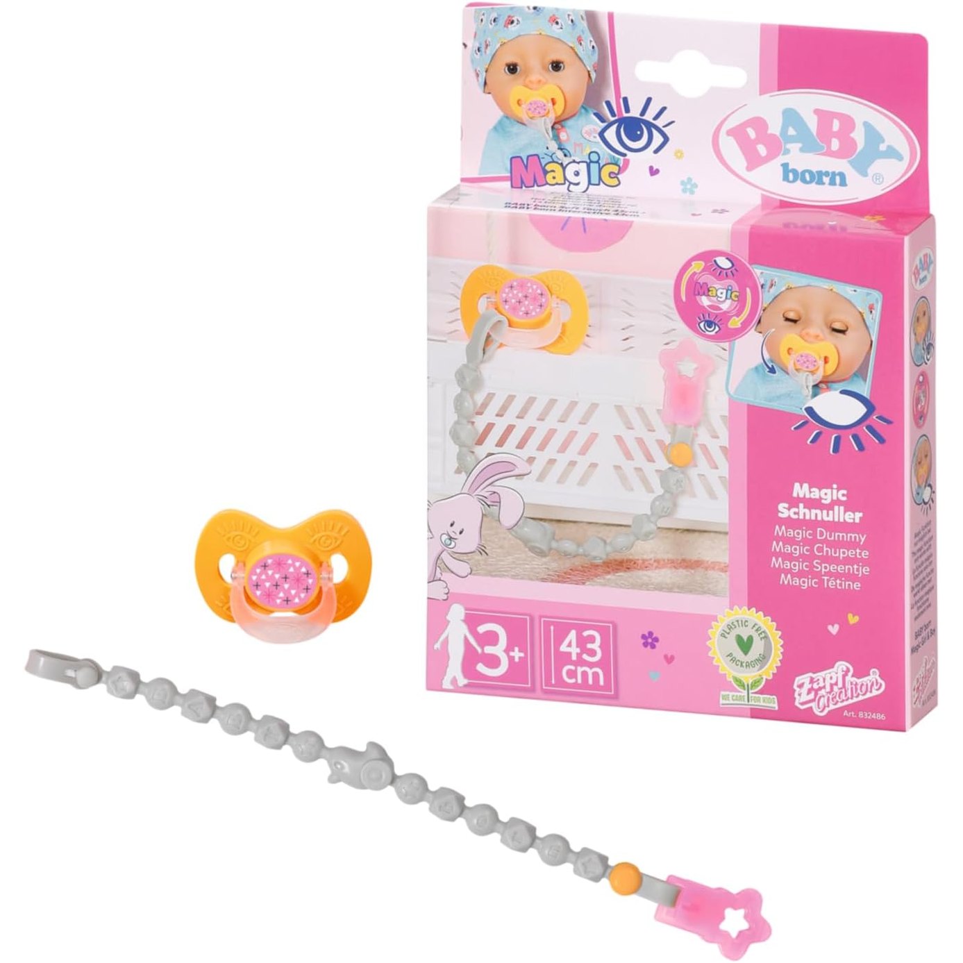 52678 - BABY BORN - Zinxhir Magjik për Biberon dhe Kukull, Madhësi 43 ...